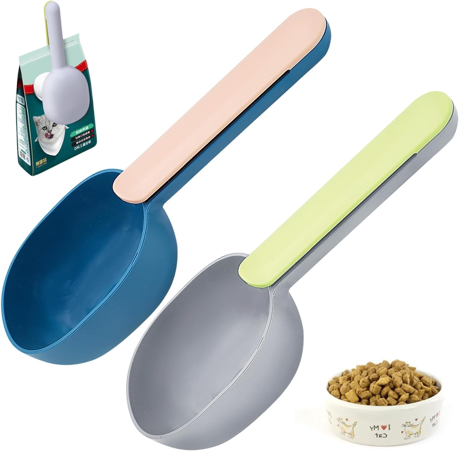 HINMAY Pet Food Scoops Plastic Measuring Cups Set for Dog Cat and Bird ...