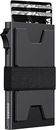 SEMORID Card Holder Slim Pop Up Wallet RFID Blocking Metal Credit Card Case Wallet for Men ...