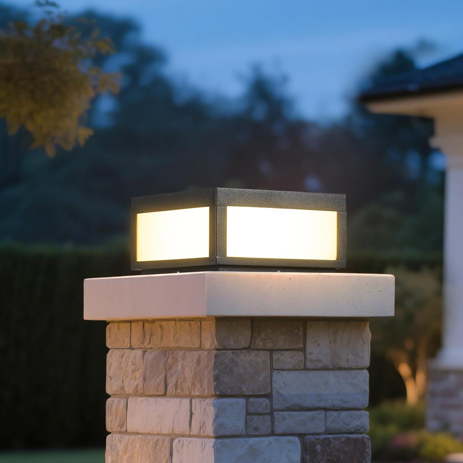 MVBT Outdoor Post Lights 11.8" Dark Gray Square Column Lighting, High ...