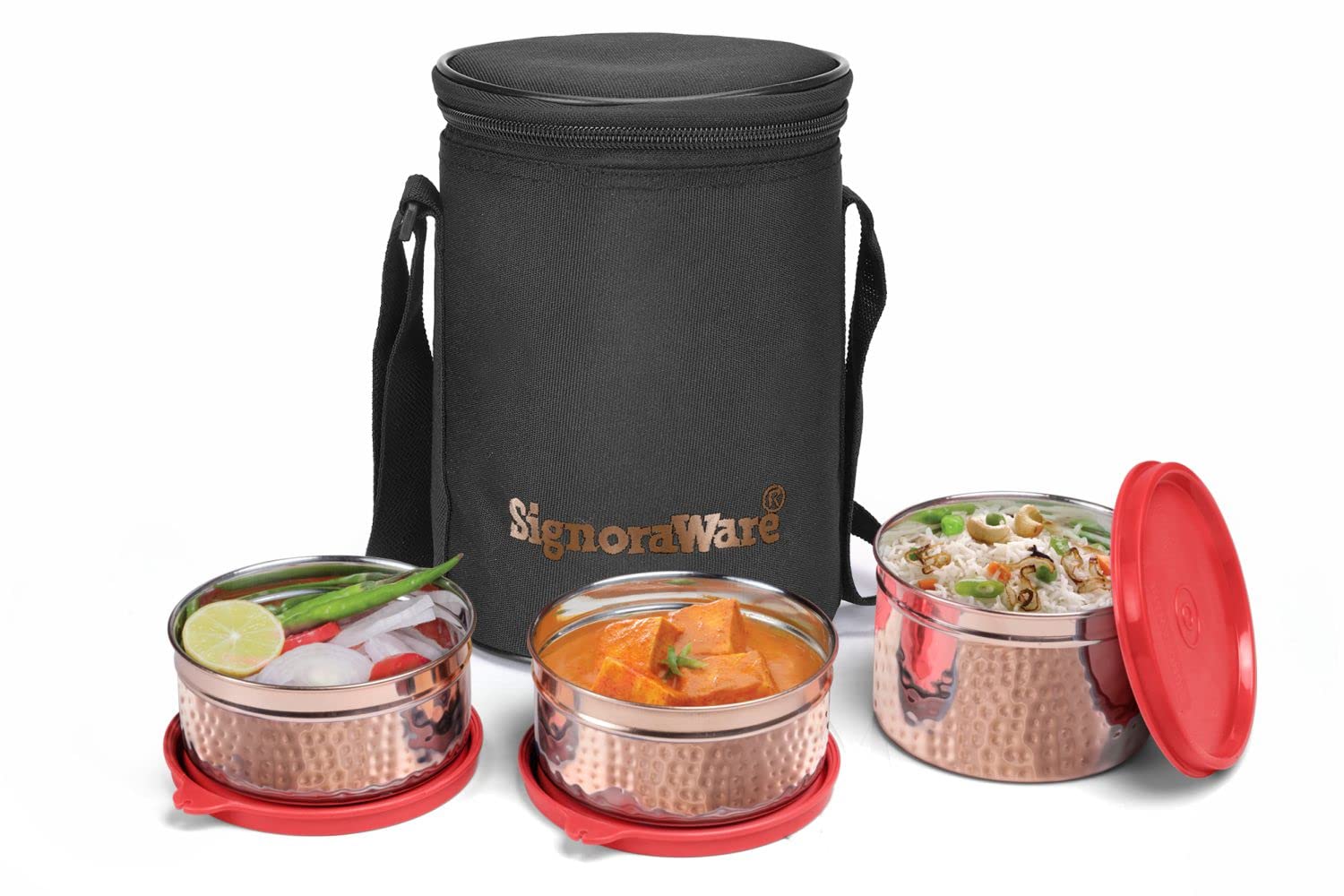 Buy Signoraware Copper Coated Executive Steel Medium Lunch Box, 350ml ...