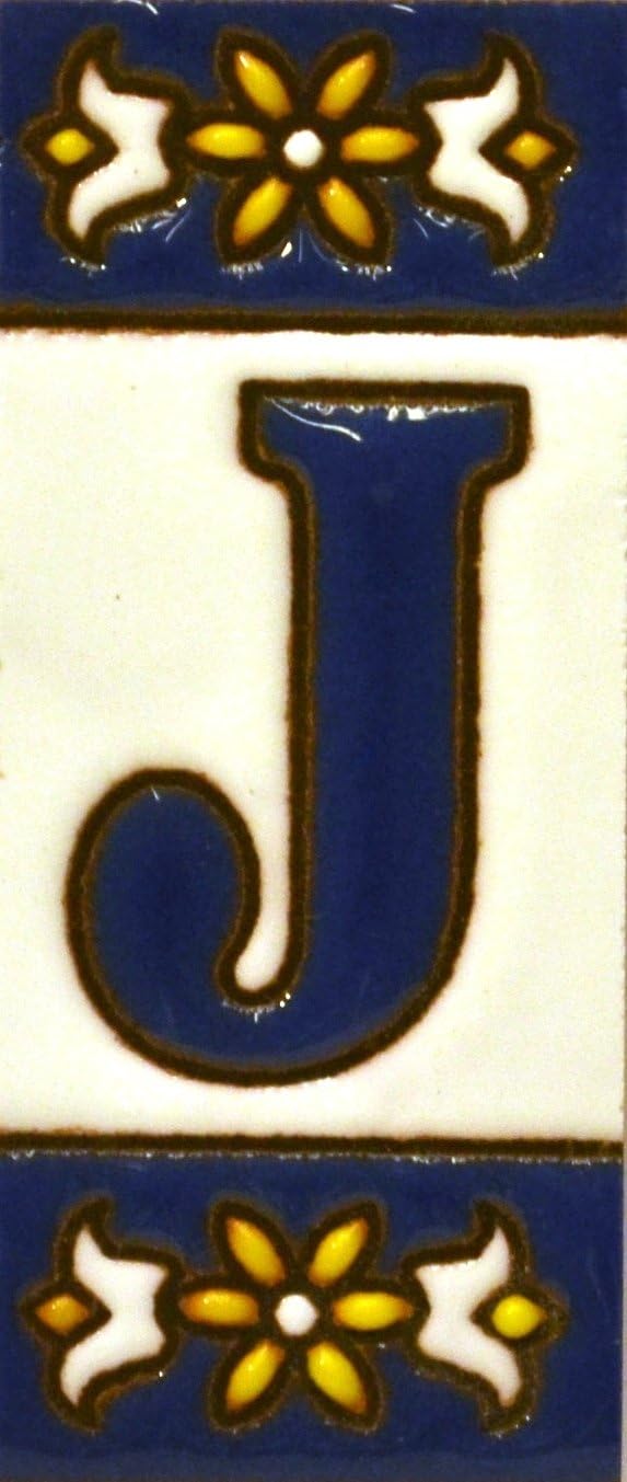 Handpainted polichrome ceramic tiles. letters and numbers handpainted ...