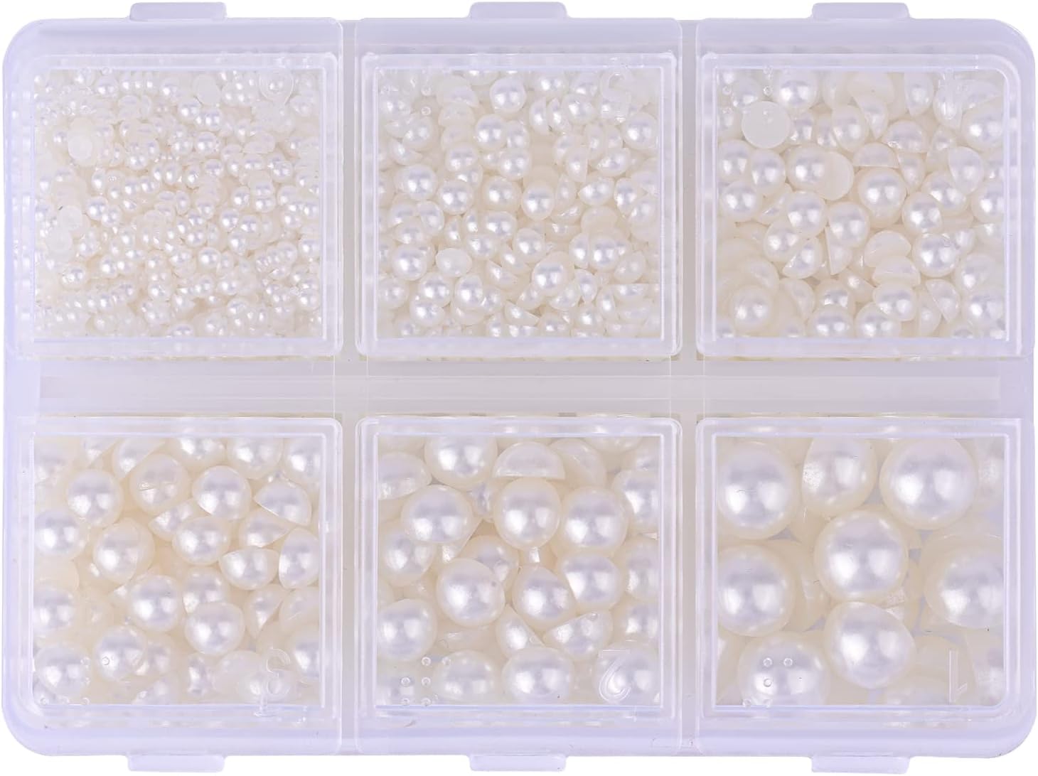 SAVITA 3000Pcs 2/3/4/5/6/8mm Half Round Pearls, Flatback Pearl Beads ...