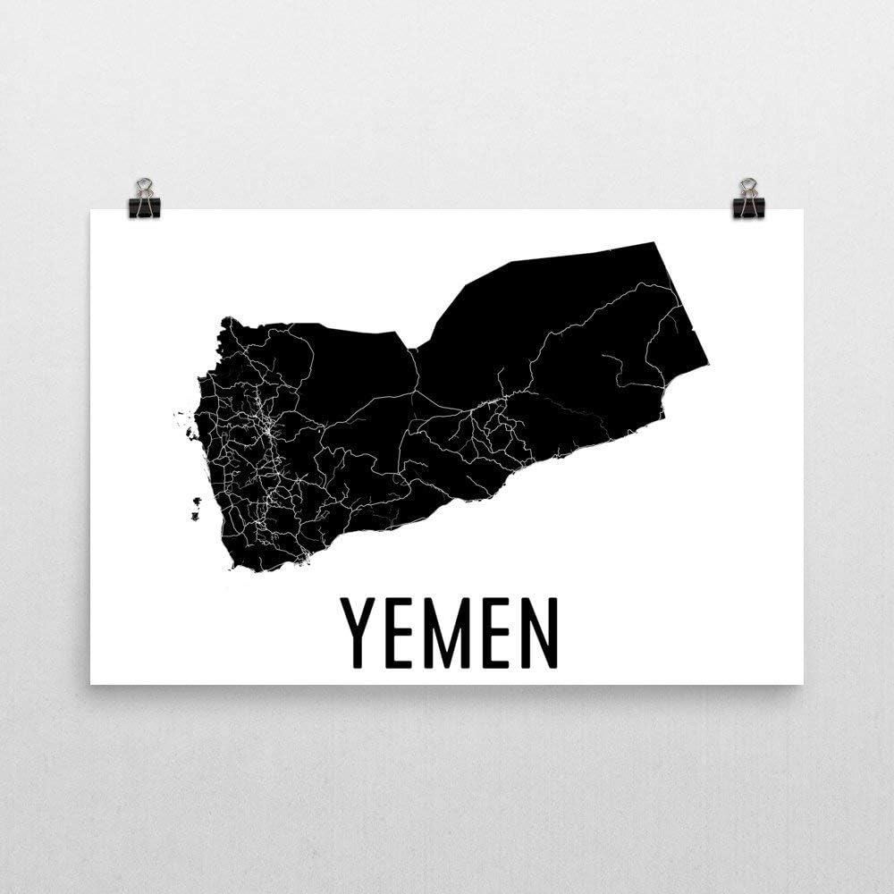 Amazon.com: Yemen Map, Map of Yemen, Yemenite Art, Yemen Poster, Yemen ...