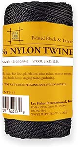 Amazon.com: Just For Nets Twisted Tarred Nylon Bank Line Twine, Black ...
