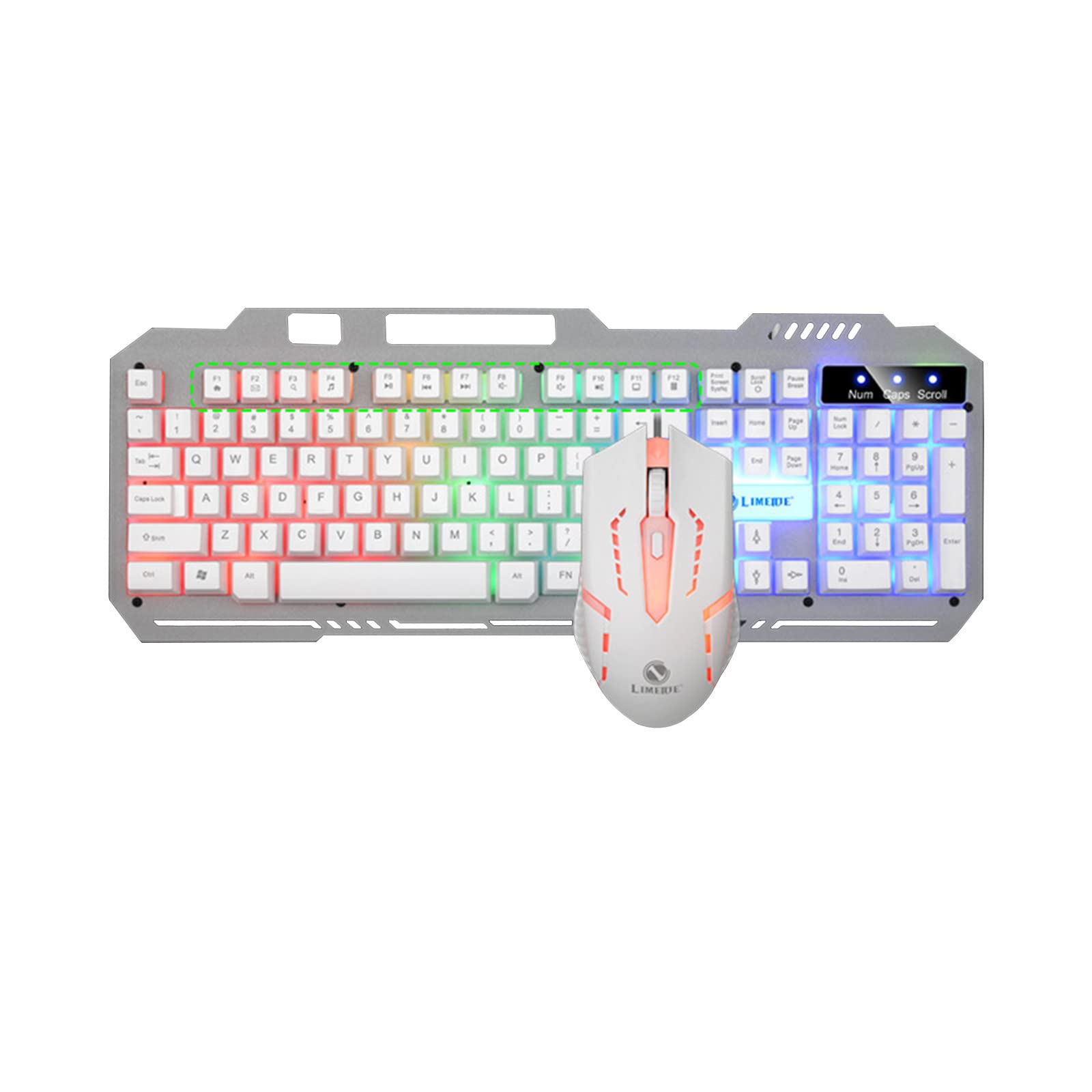 Amazon.com: Luminous Wired Keyboard and Mouse Combo 104 Key Gaming ...