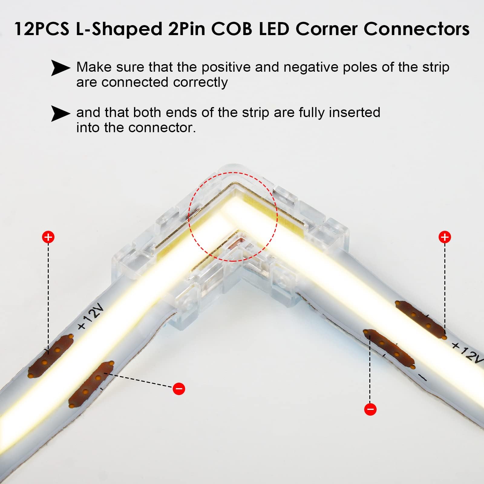 8mm Strip Connectors COB LED Strip Connectors 8mm 2-Pin L-Shape ...