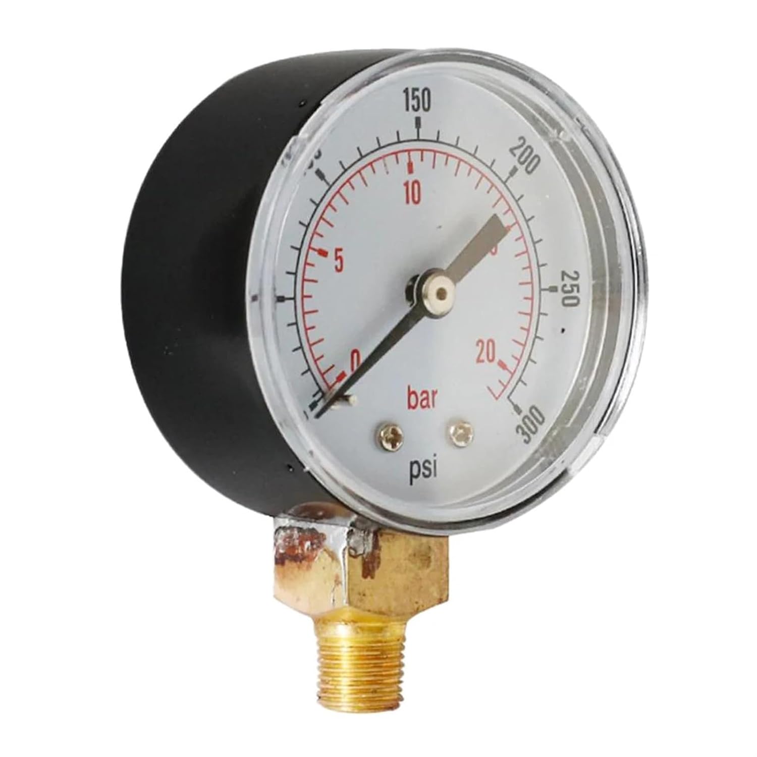 Luft-Wasser-Druckmessgerät 1/4 Manometer Y504 0-300psi Center Back ...
