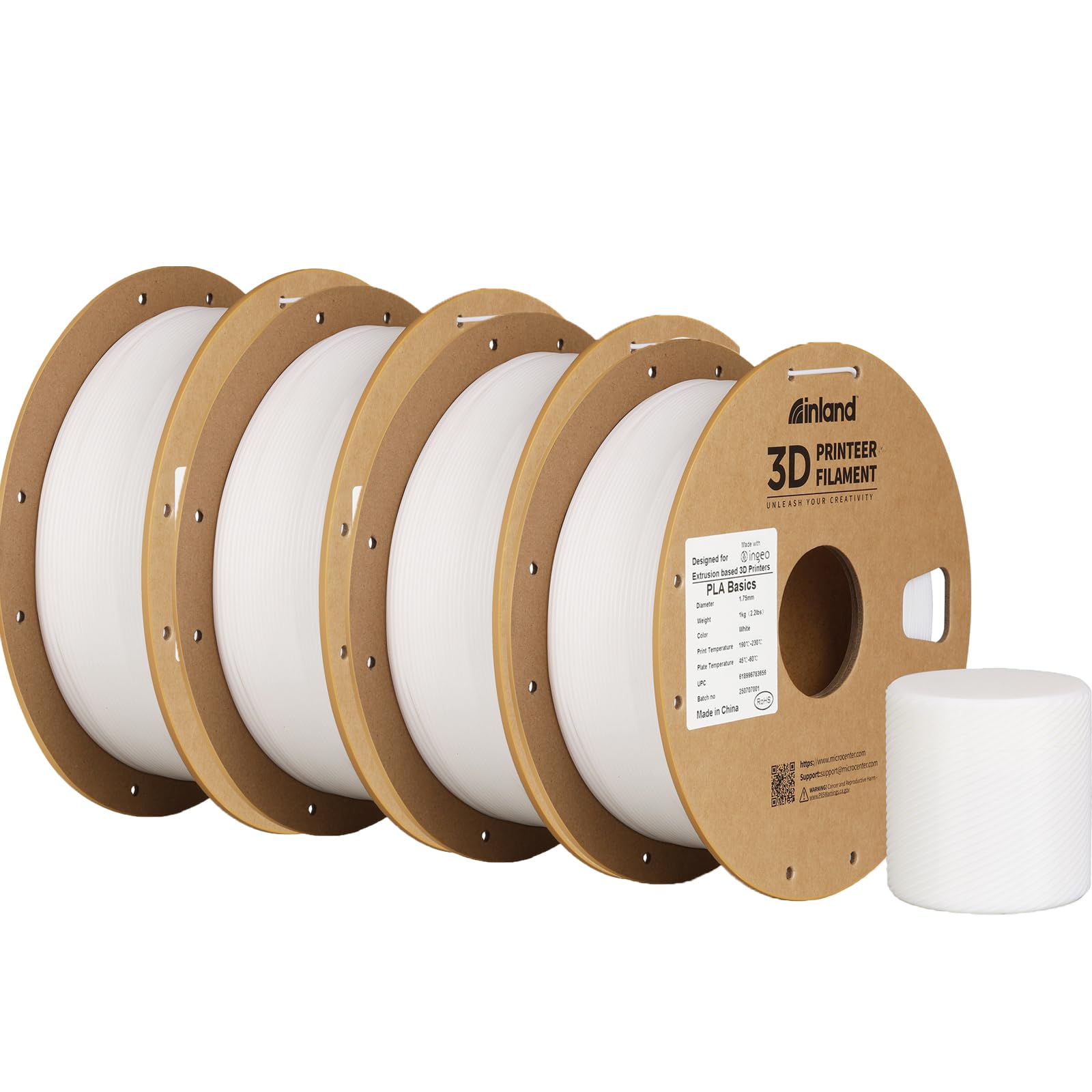 Snapklik.com : Inland PLA Filament 1.75mm, 1kg Spool Dimensional ...