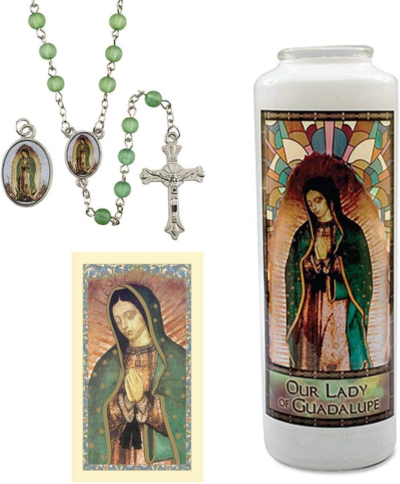 Buy Catholic Stained Glass Candle Our Lady of Guadalupe Adoration Gift ...