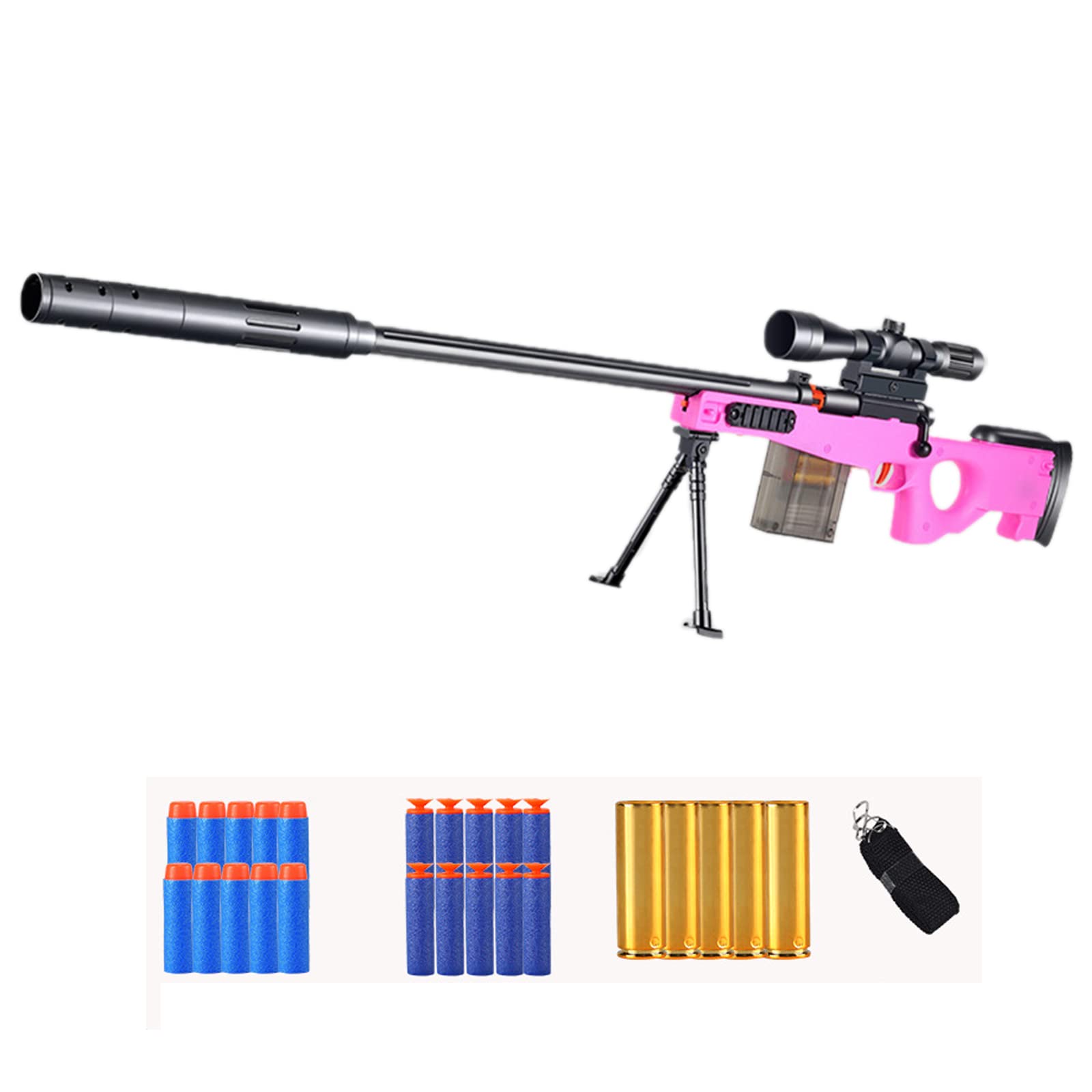Buy ZYMY AWM Sniper Foam Bullet Shell Ejection Soft Bullet Toy with 10 ...