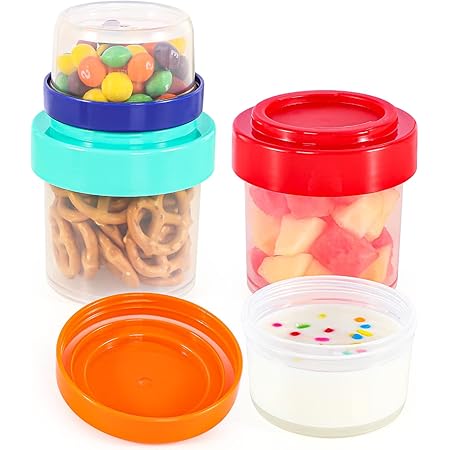 Amazon.com: Snack Containers (4 Set) - 4.75 Oz Small Food Storage Cups ...