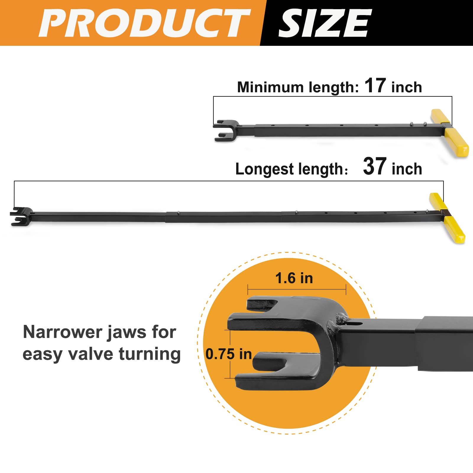 Snapklik.com : 37 Inch Water Meter Key, Adjustable Length, Reinforced ...