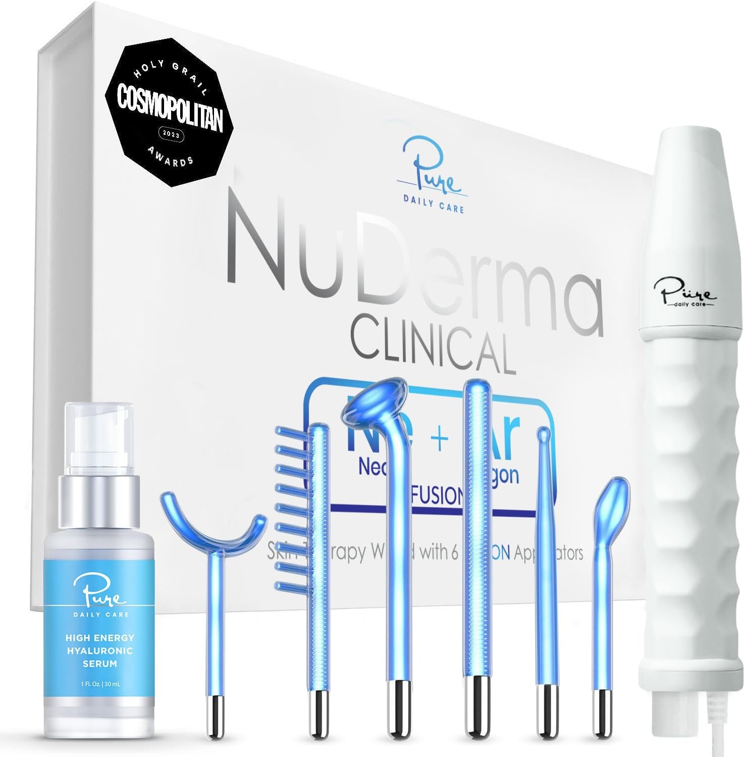 Amazon.com: NuDerma Clinical and High Energy Hyaluronic Serum 1oz Bundle : Beauty & Personal Care