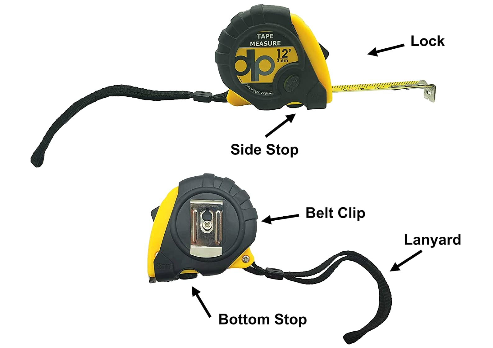 Daily Living Products Small Tape Measure 3-Pack - Measurement Tape with ...