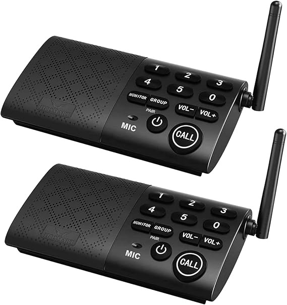 Amazon.com: Hosmart Full Duplex Wireless Intercom System, Two -Way ...