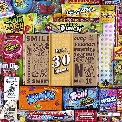 Amazon.com : VINTAGE CANDY CO. 30th BIRTHDAY RETRO CANDY GIFT BASKET ...
