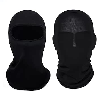 Amazon.com: 2Pcs Full Cover Spandex Mask, Black Unisex Full Cover Mask ...