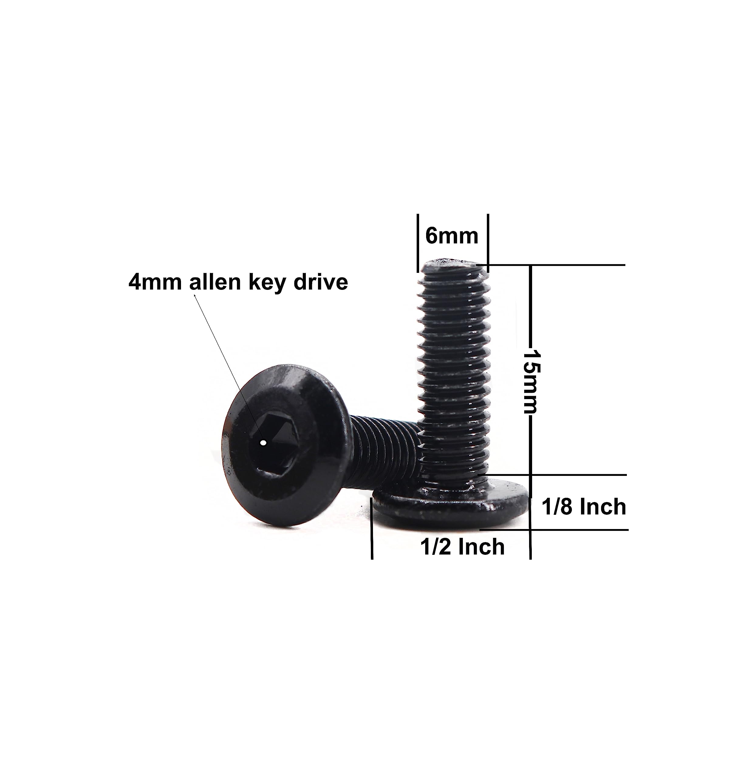 Snapklik.com : binifiMux 20pcs M6 X 15mm Black Rivet Countersunk Socket ...