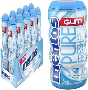 Mentos Pure Fresh Smooth Mint Chewing Gum Bottle 10 x 30 g : Amazon.com ...