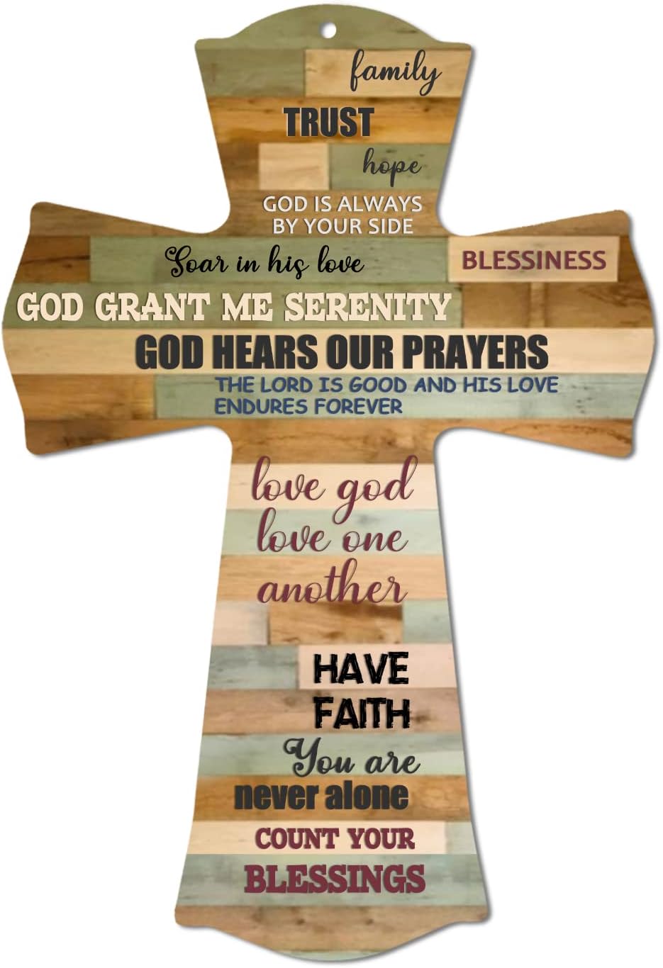 Amazon.com: CALUOHO Rustic Christian Bible Verse Wooden Cross ...