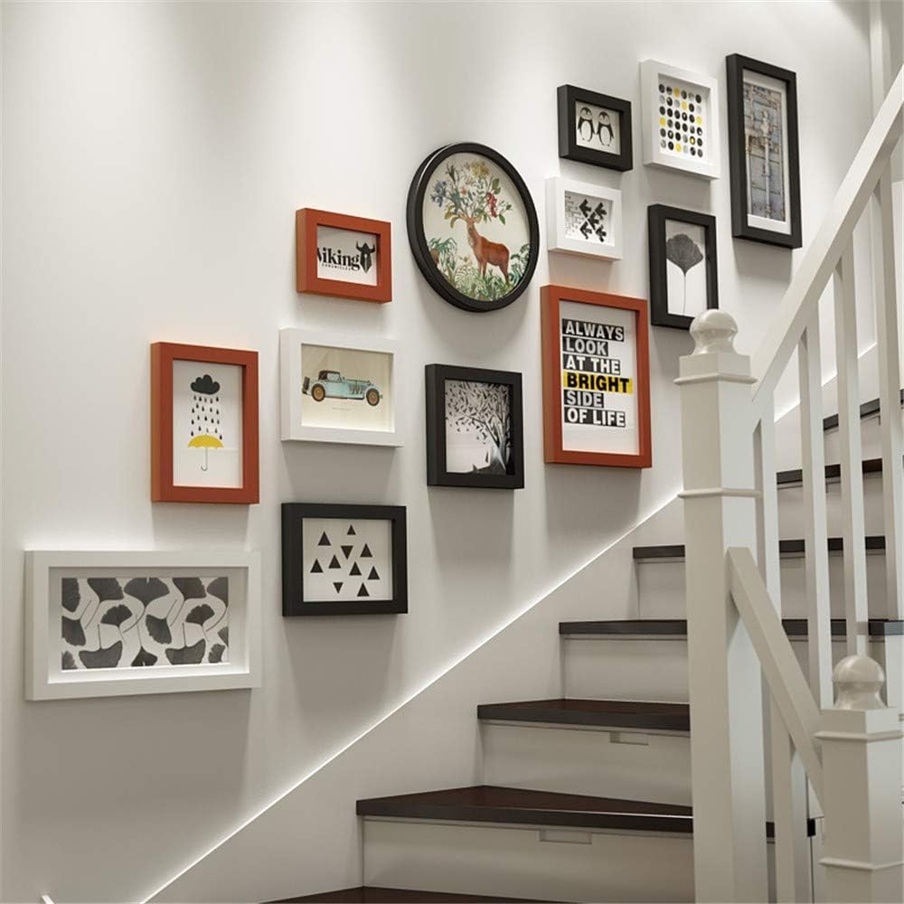 Simple Solid Wood Photo Wall Frames Stairs Picture Frame Set Creative ...