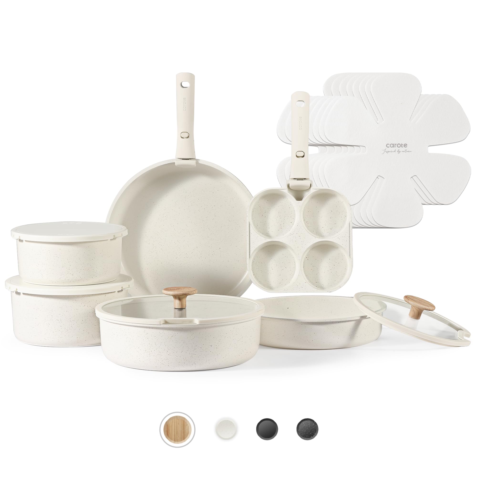 Amazon.com: CAROTE 17pcs Pots and Pans Set, Nonstick Cookware Set ...