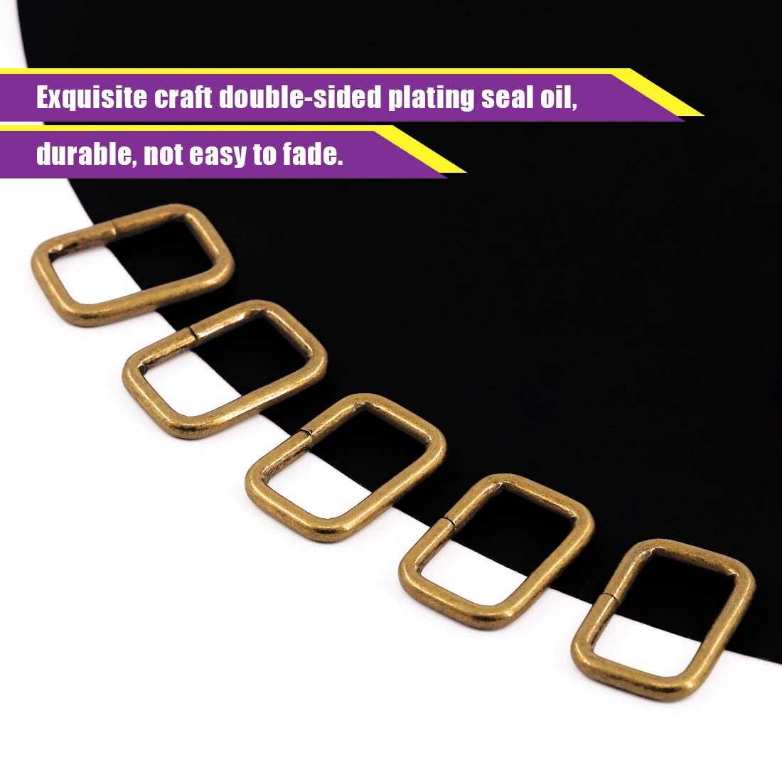 Snapklik.com : Swpeet 60Pcs 1/2 Inch - 13mm Bronze Metal Rectangle Ring ...