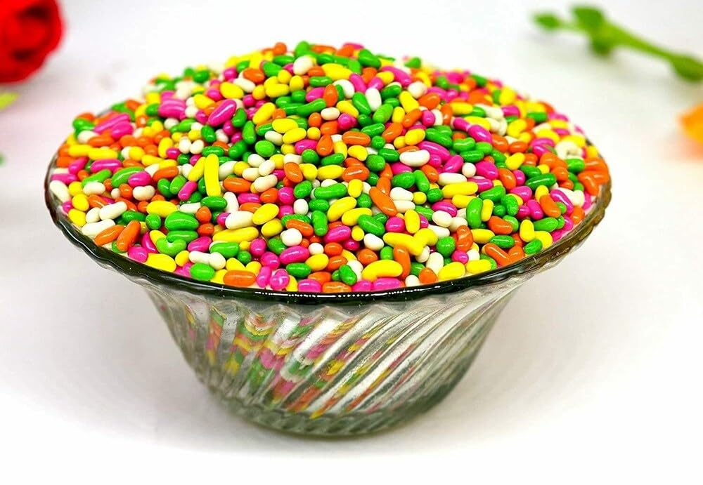 M VEGONEE Colourful Sugar Coated Saunf Multi Rainbow Color Fennel Seed ...