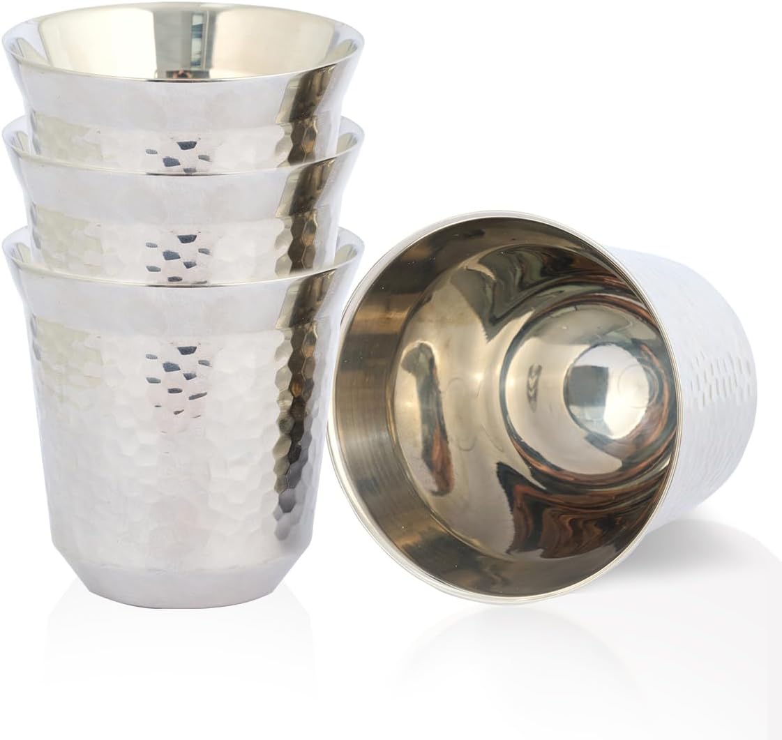 Amazon.com | DECOLUSH 75mL (2.5 Ounce) Stainless Steel Espresso Cups ...