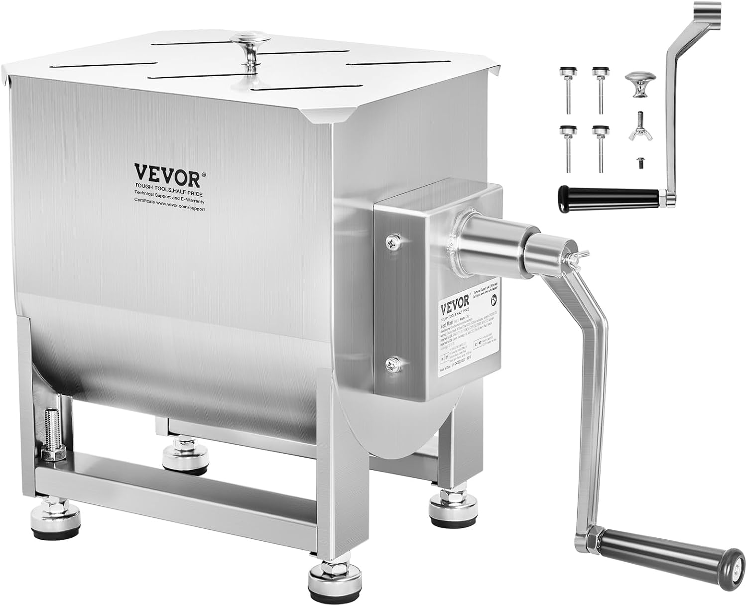Amazon.com: VEVOR Manual Meat Mixer, 30 Pound Capacity Tank Meat ...