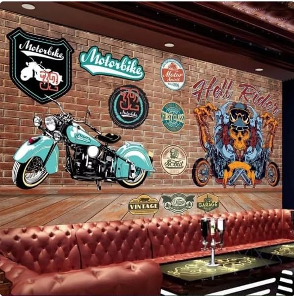 XDOUBAO 3D Wallpaper Red Brick Wall Background Murals Bar Industrial ...