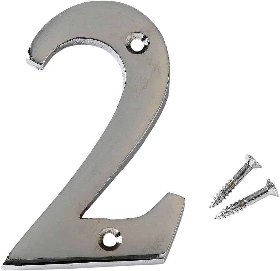 Merriway BH04329 75mm (3 inch) Chrome Plated House Flat Number 2 ...