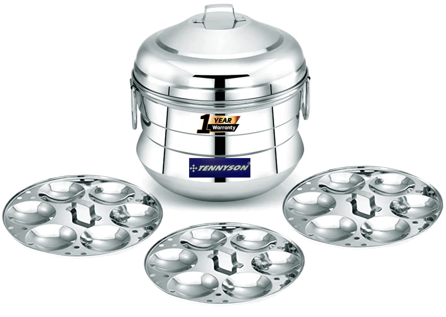 TENNYSON Traditional Idly Pot/ Idly Paana/ Idli Cooker Big, Silver ...