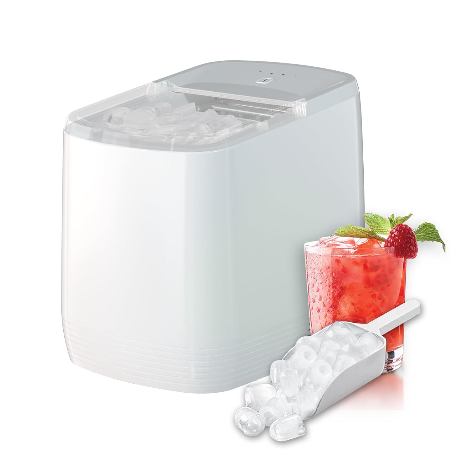 Amazon.com: Countertop Ice Maker with Self-Cleaning, 45lbs/24H, 2 Sizes ...