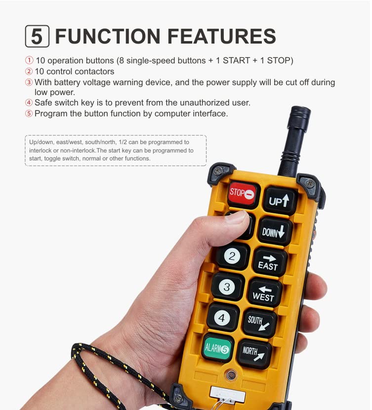 Micro Electric Hoist Industrial Radio Remote Control Wireless ...