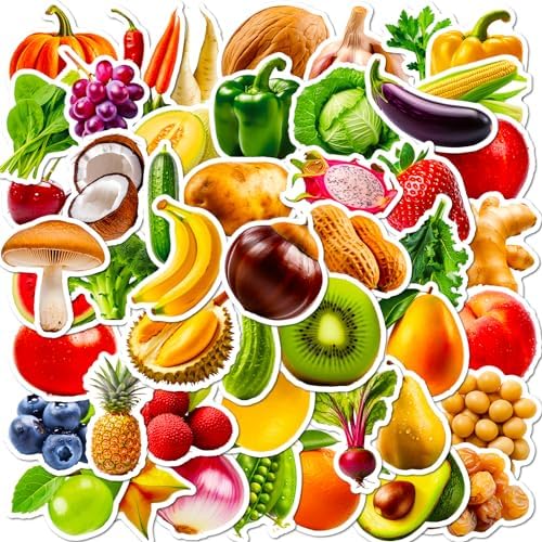 Amazon.com: 100 PCS Cute Kids Fruit Stickers and Decals, Vegetable ...