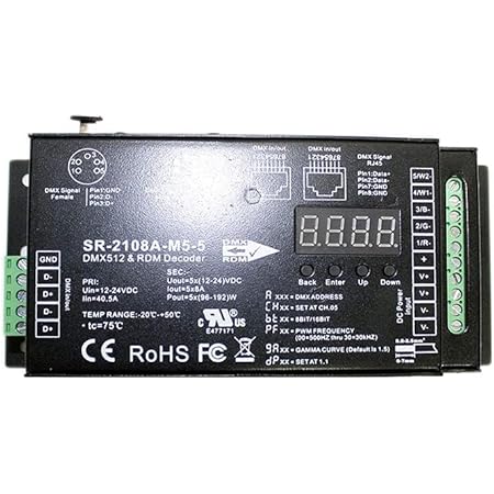 Amazon.com: ICON-DMX5 RDM DMX512 FLICKER FREE Dimming 5 CHANNEL UL PWM ...