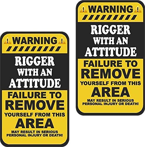 Amazon.com: Magnet 2-3" x 1.5" Rigger Yellow Warning Decal Set Oil Rig ...
