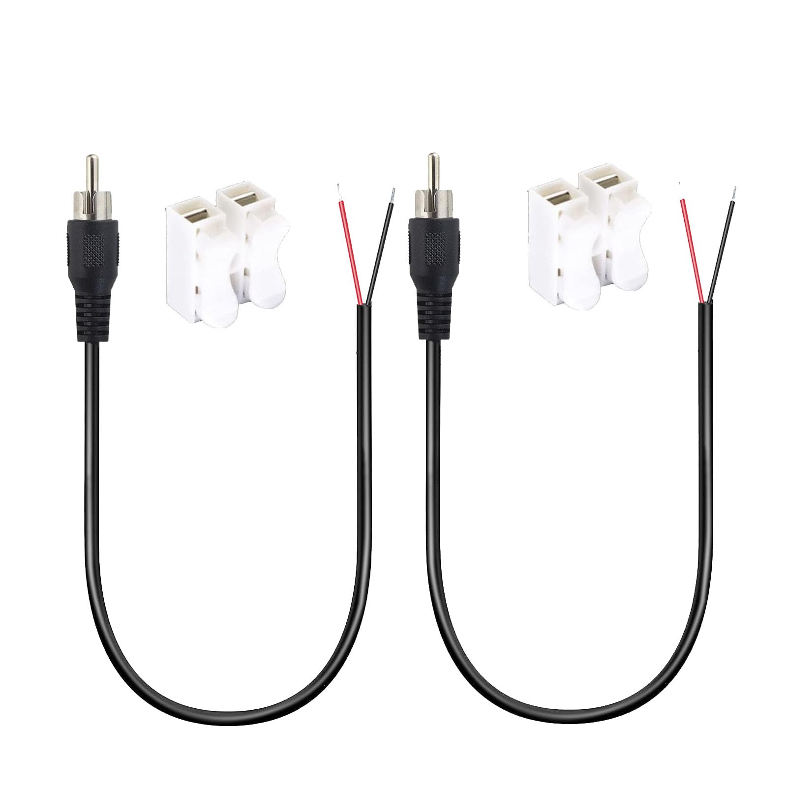 Amazon.com: ELNONE 2 Pack RCA to Bare Wire Cable,0.3M/1FT Speaker Wire ...