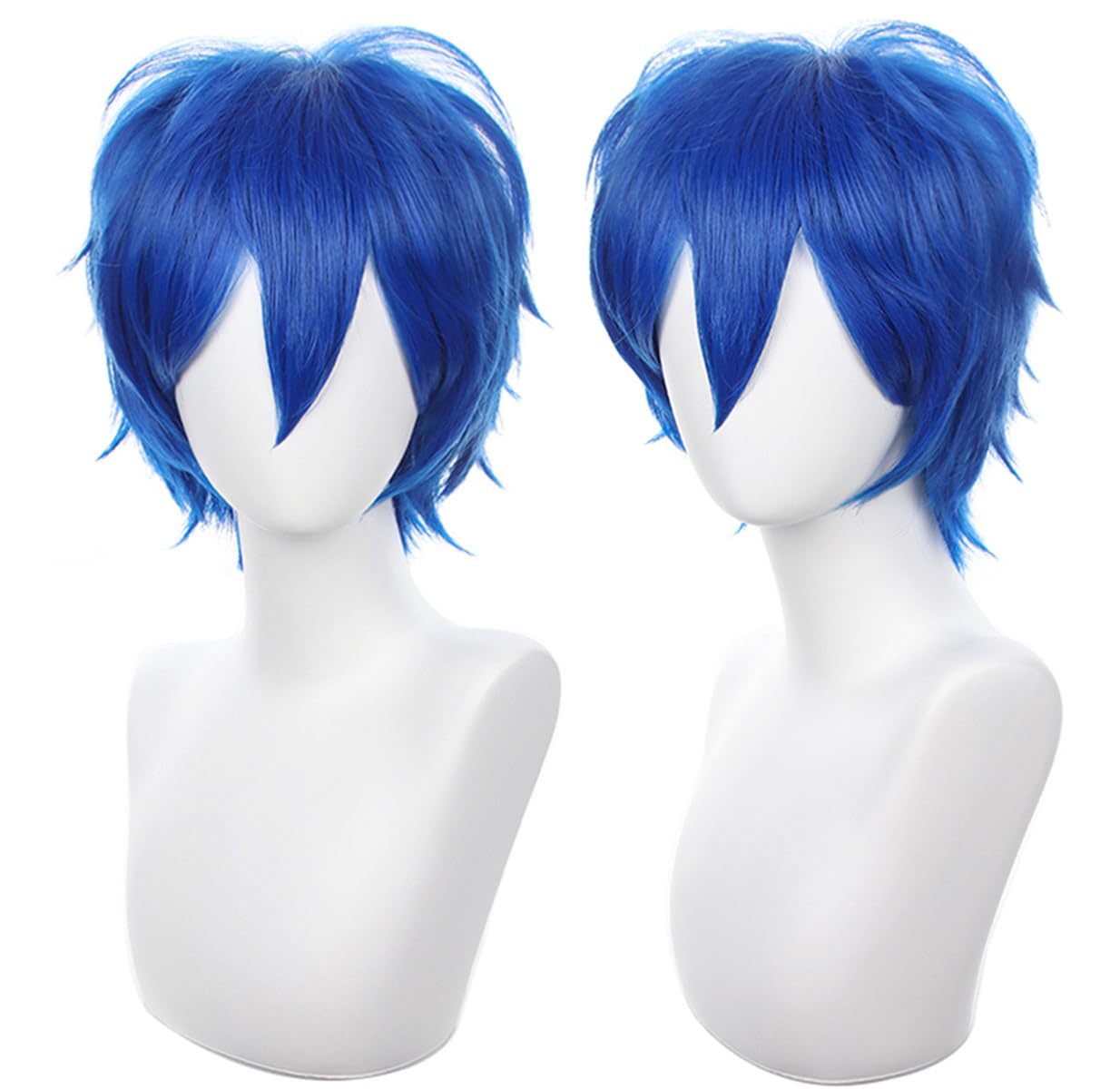 Amazon.com: COSPLAZA Blue Cosplay Wig Short Spiky Fluffy Heat Resistant ...