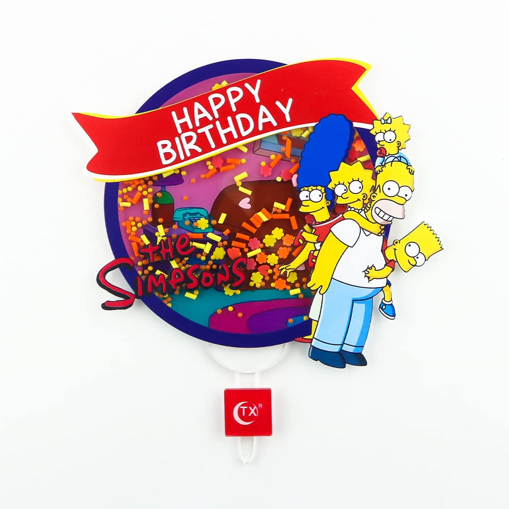 Buy The Simpsons Cake Topper-Tomicy 1Pcs Happy Birthday Cake Topper ...