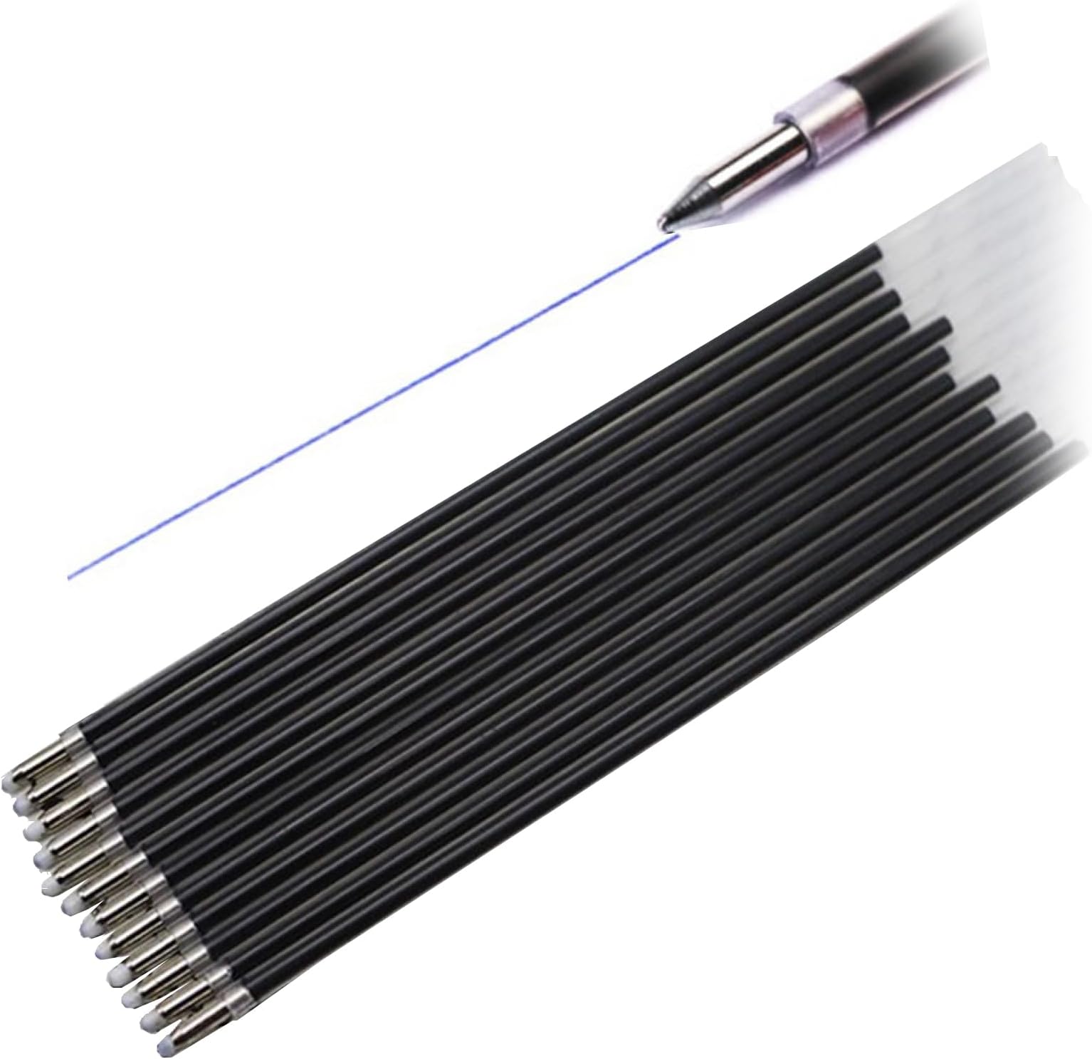 Ballpoint Pen Refill 0.7mm - Pack of 12, Black Blue Red Ink, Bullet ...