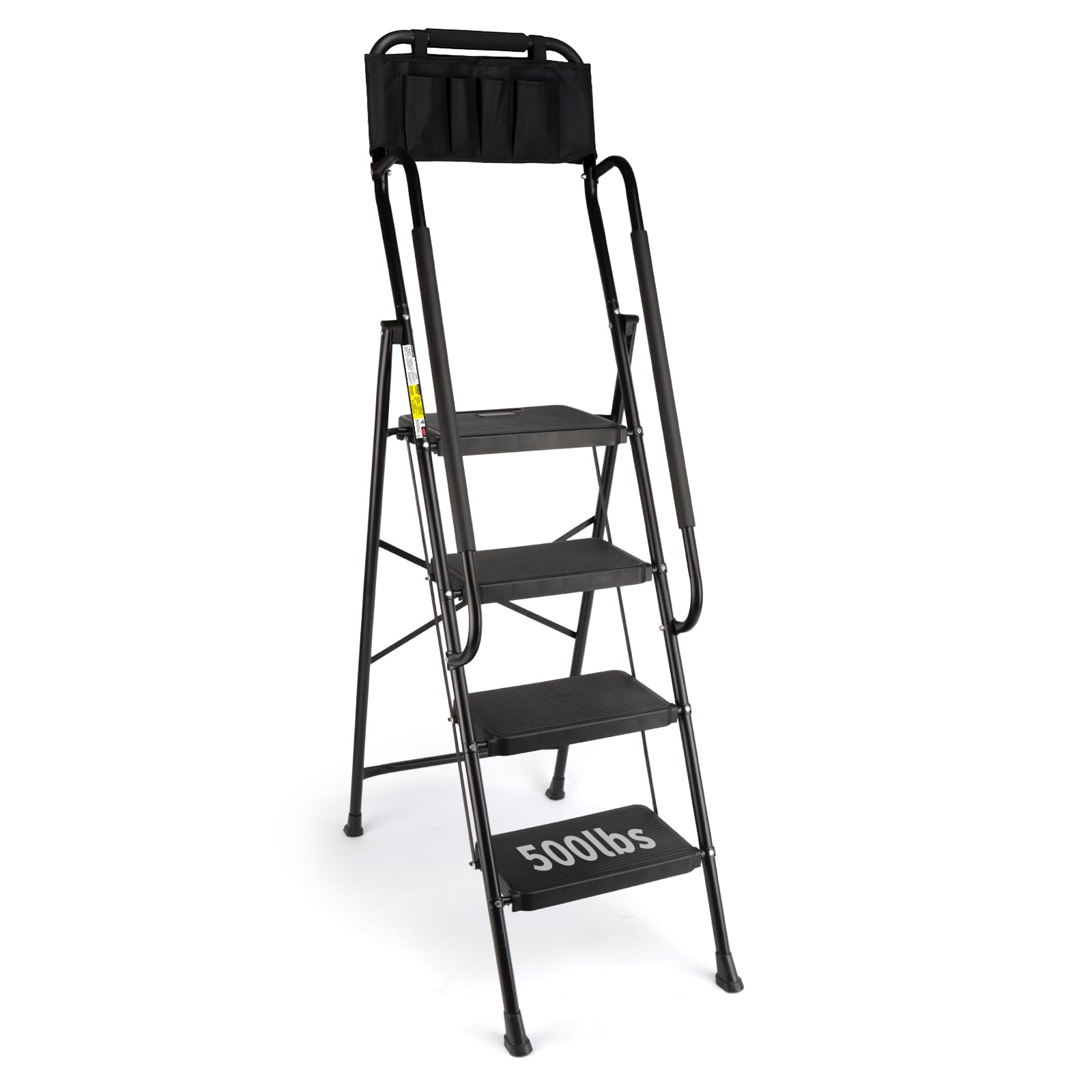 Valeo 4 Step Ladder with Handrails,500 Lbs Capacity,Folding Step Stool ...