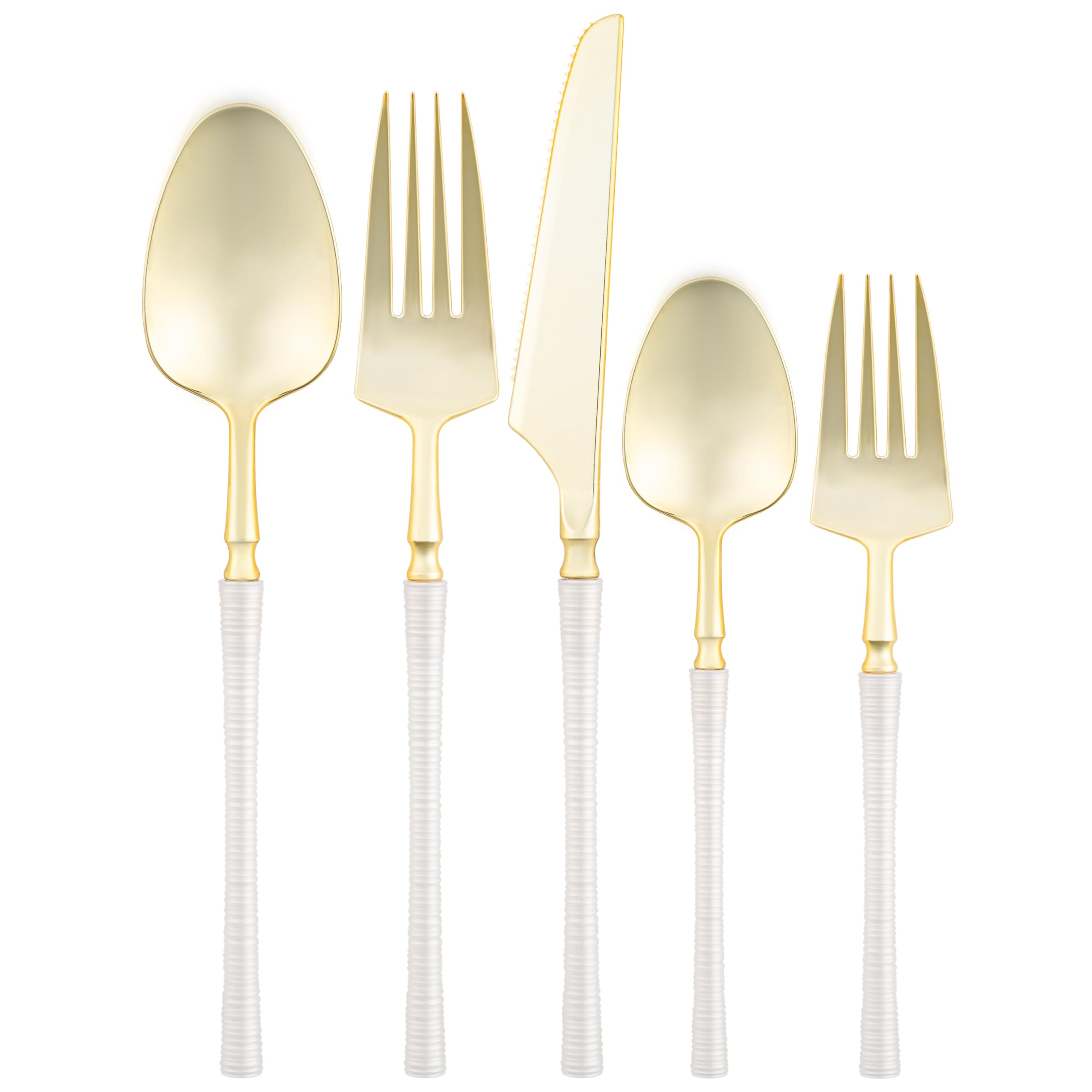 Snapklik.com : PLASTICPRO 40 Pieces Plastic Silverware Ribbed Elegant ...