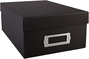 Amazon.com: Recollections Black Memory Photo Storage Box 12.25" x 4" x ...