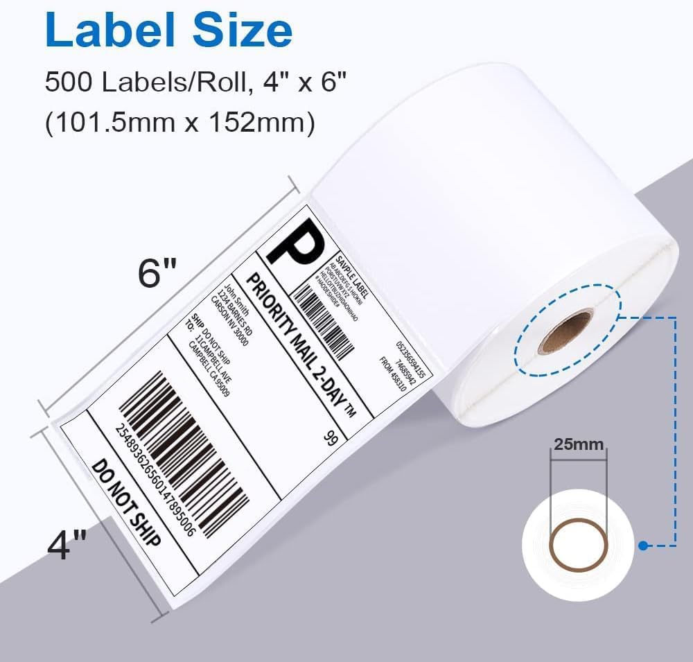 Snapklik.com : Label KINGDOM 4 X 6 Inch Direct Thermal Shipping Label Roll