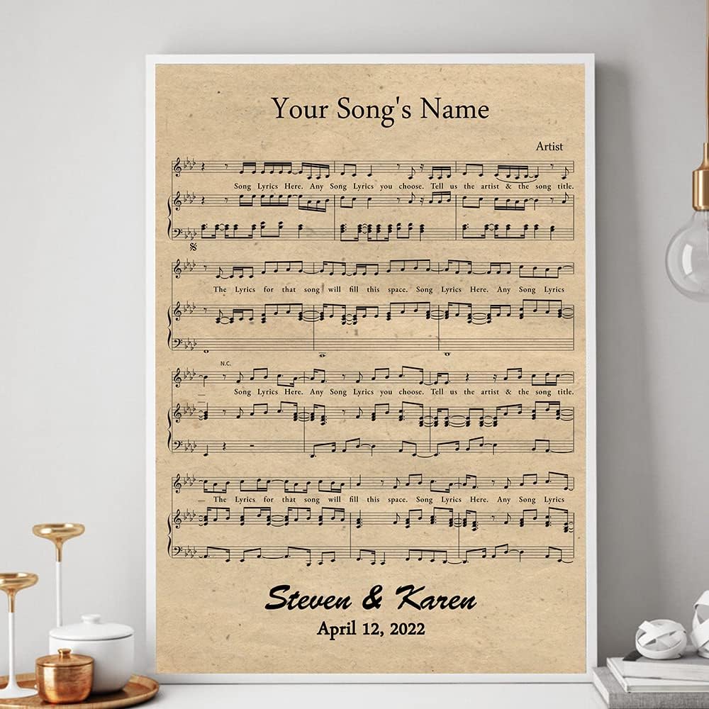 Amazon.com: Personalized Song Lyrics Poster - Gift for Husband, Custom ...