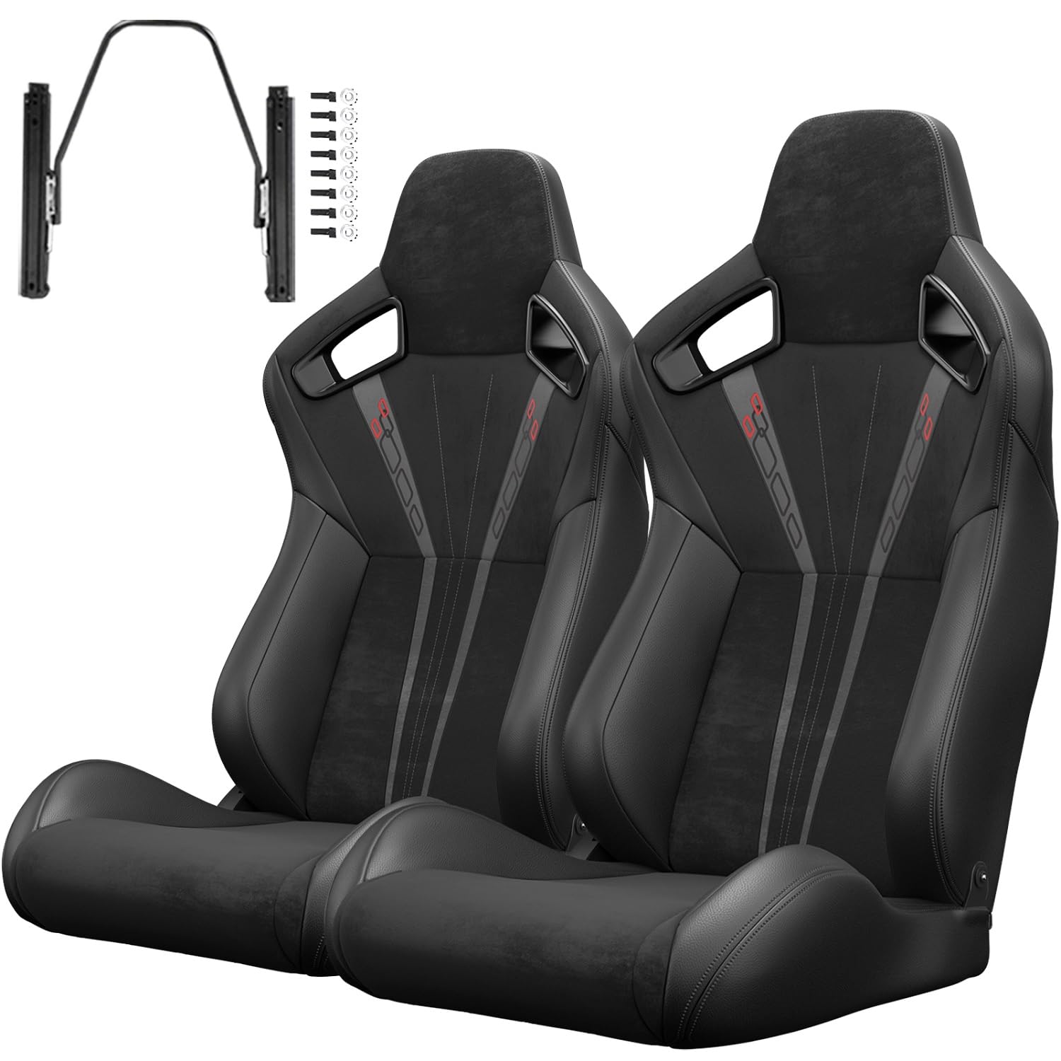 Amazon.com: 2 Pieces Universal Bucket Racing Seats, PVC Leather Bucket ...