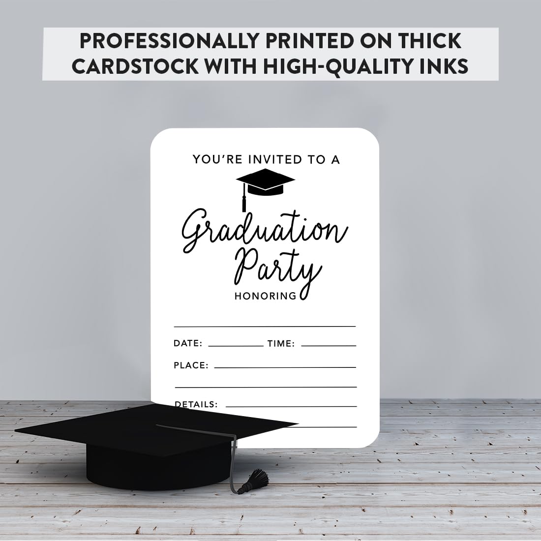 All White Graduation Invitations