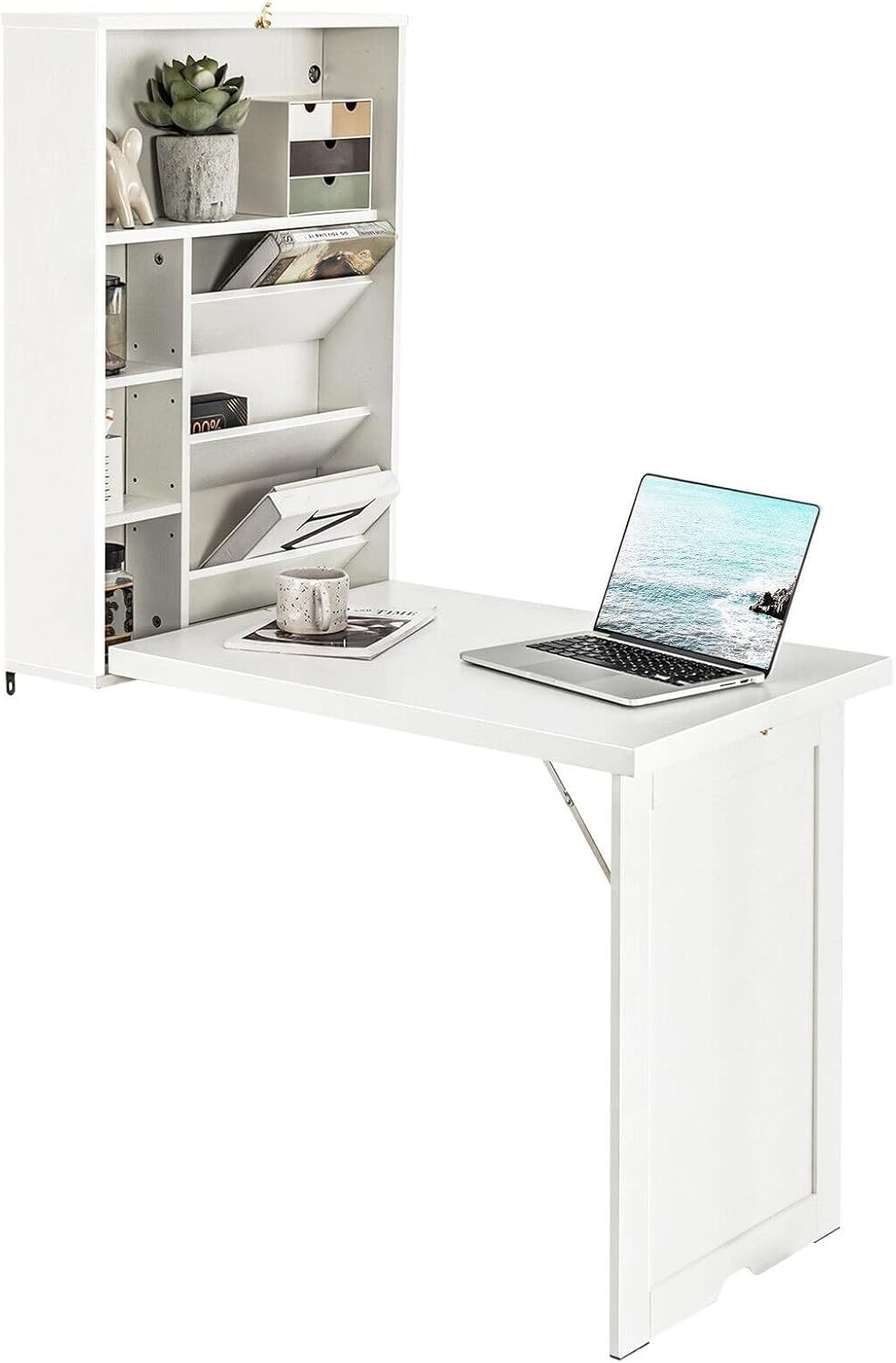 Amazon.com: 2 in 1 Design Floating Folding Computer Desk Wall Mounted ...